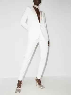 Saint Laurent Single-breasted Tuxedo Jacket - Neutrals