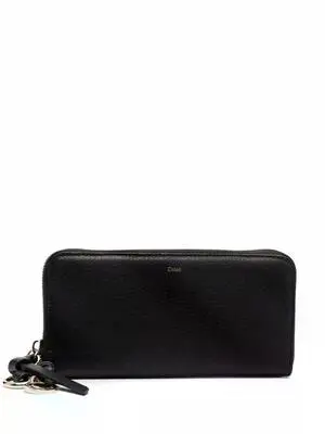Chloé Alphabet Zip-around Leather Wallet - Black