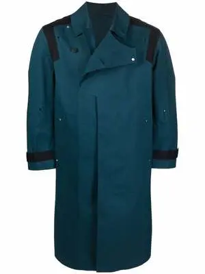 A-COLD-WALL* Logo-badge Longline Trench Coat - Blue
