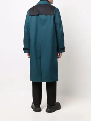 A-COLD-WALL* Logo-badge Longline Trench Coat - Blue