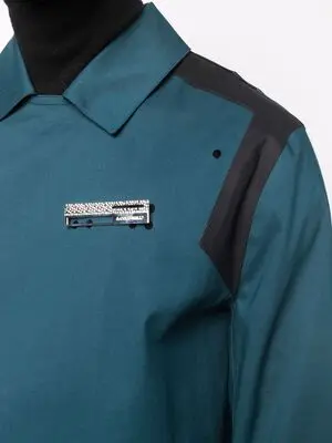 A-COLD-WALL* Logo-badge Longline Trench Coat - Blue