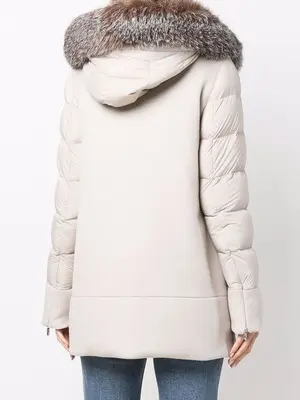 MOORER Zip-fastening Padded Coat - Neutrals