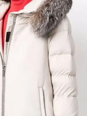 MOORER Zip-fastening Padded Coat - Neutrals