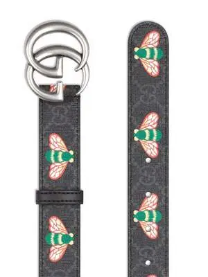 Gucci Gg Marmont Bee-print Thin Belt