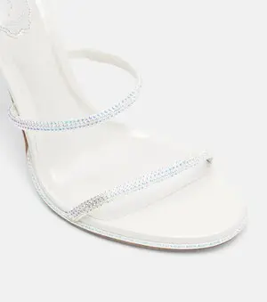 Rene Caovilla Cleo Embellished Leather Sandals - White