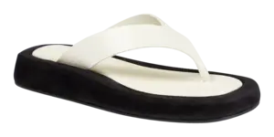 THE ROW Ginza Leather And Suede Thong Sandals - White