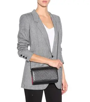 CHRISTIAN LOUBOUTIN Paloma Embellished Leather Clutch - Black