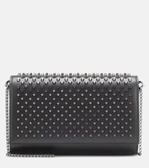 CHRISTIAN LOUBOUTIN Paloma Embellished Leather Clutch - Black