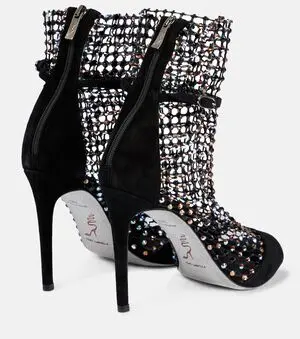 Rene Caovilla Galaxia Embellished Suede Sandals