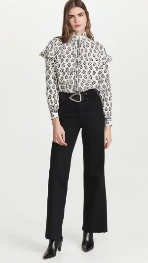SLVRLAKE Grace Ankle Length Jeans - Jet Black