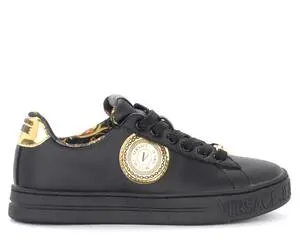 Versace Trainer In Black Leather