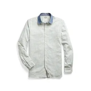 Ralph Lauren Slim Fit Checked Dobby Shirt Cream/light Blue