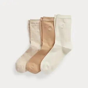 Ralph Lauren Crew Socks 3-pack - Tan