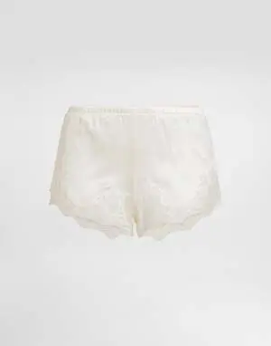 Dolce & Gabbana Stretch Silk Satin Shorts - White