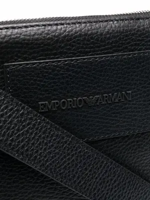 Emporio Armani Logo Embossed Messenger Bag