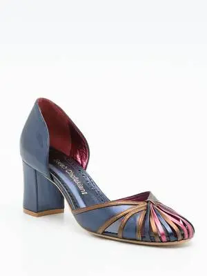STUDIO CHOFAKIAN Metallic Leather Pumps