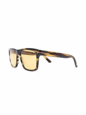TOM FORD Tortoiseshell Square Frame Sunglasses - Brown