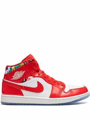 JORDAN Air 1 Mid Se Barcelona Sweater Sneakers - Red