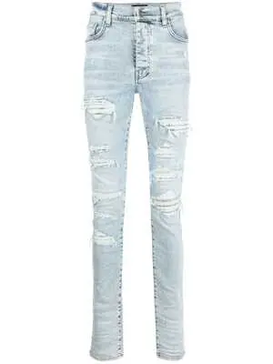 Amiri Distressed Skinny Jeans - Blue