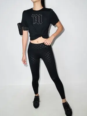 MISBHV All-over Logo Print Stretch Leggings - Black
