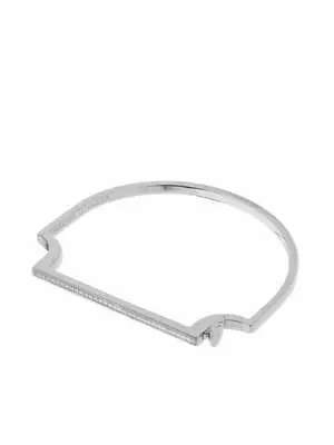 Monica Vinader Signature Skinny Diamond Bangle - Silver