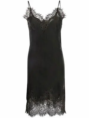 Gold Hawk Lace-trim Camisole Dress - Grey