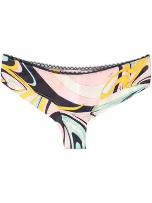 Emilio Pucci Graphic Print Silk Briefs - Pink