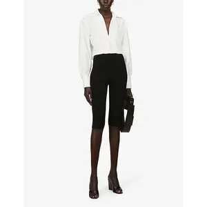 SUNDARBAY Cropped Stretch-crepe Top