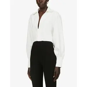 SUNDARBAY Cropped Stretch-crepe Top