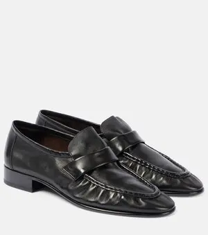 THE ROW Leather Loafers - Black