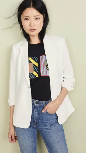 Cinq À Sept Crepe Khloe Blazer - Ivory