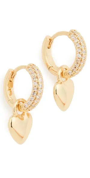 LUV AJ Puffy Heart Huggie Earrings - Gold
