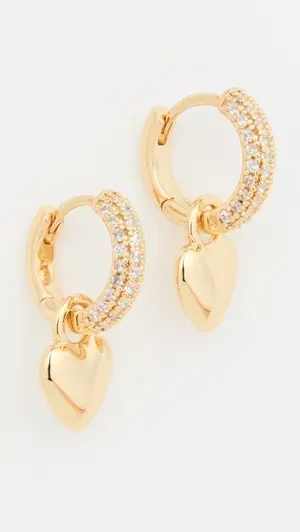 LUV AJ Puffy Heart Huggie Earrings