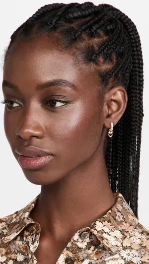 LUV AJ Puffy Heart Huggie Earrings