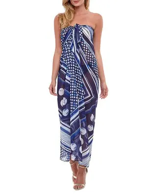 GOTTEX Gottex Swimwear Geometric-Print Pareo - Navy White
