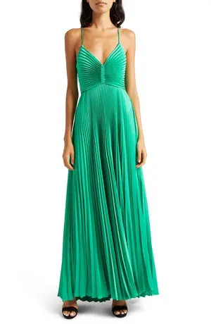 A.L.C. Aries Pleated Dress Verde