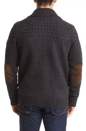 SCHOTT Corduroy Elbow Patch Wool-blend Cardigan