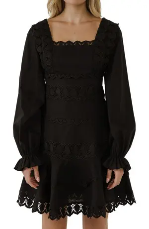 Endless Rose Lace Trim Fit-and-flare Dress