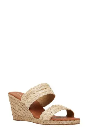 Andre Assous Nolita Wedge Slide Sandal - Beige Fabric