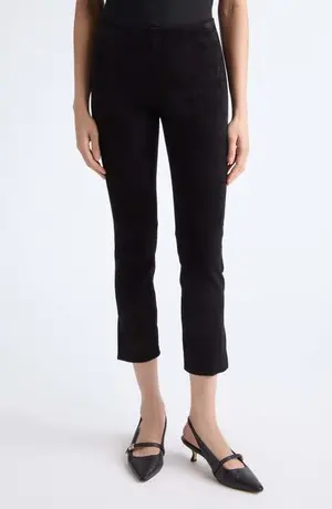 Vince Split Hem Crop Stretch Suede Pants