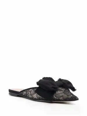 Red Valentino Winter Bow Mules