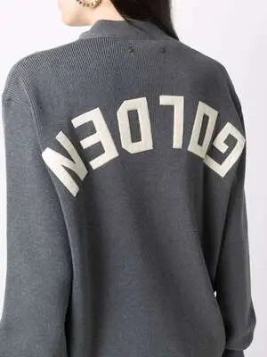 GOLDEN GOOSE Logo-print Knitted Cardigan - Grey