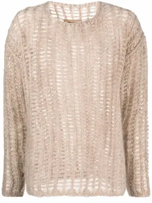 UMA WANG Open-knit Crew Neck Jumper