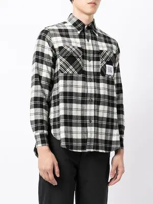 FUMITO GANRYU Pleated Flannel Shirt