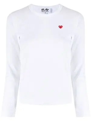 Play Comme Des Garcon Chest Logo-patch T-shirt - White