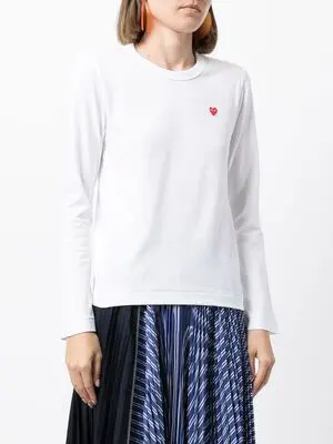 Play Comme Des Garcon Chest Logo-patch T-shirt - White
