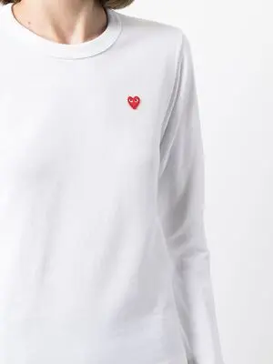 Play Comme Des Garcon Chest Logo-patch T-shirt - White