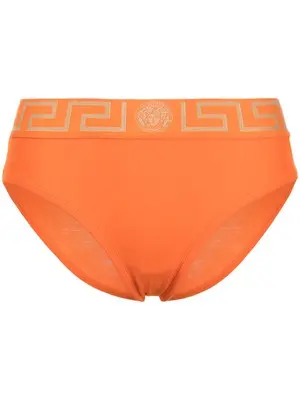 Versace Greca Waistband Briefs - Orange