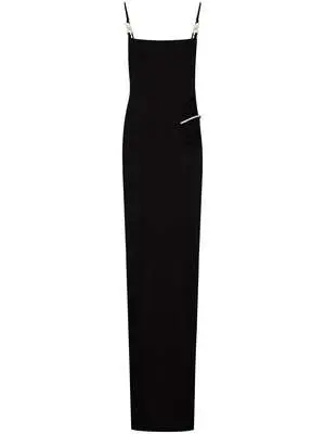 Mach & Mach Cutout Crystal-embellished Maxi Dress
