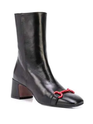 MADISON MAISON Horsebit Leather Boots - Black